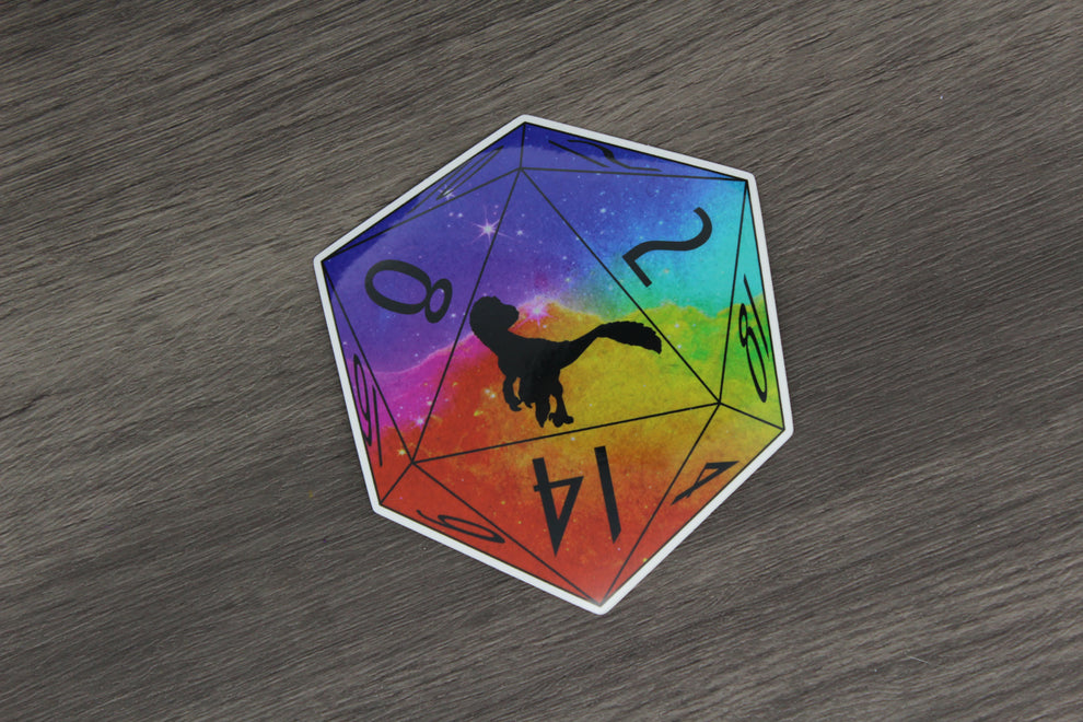 Pixel Raptor Dice Sticker – Pixel Raptor Designs